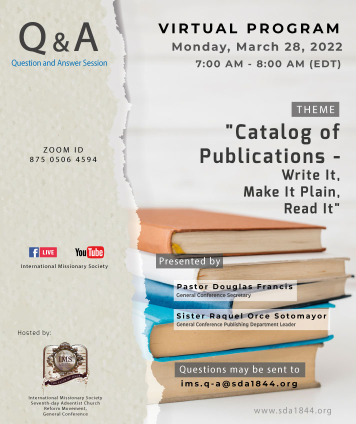 Q&A Session – Catalog of Publications - Write It, Make It Plain, Read ...